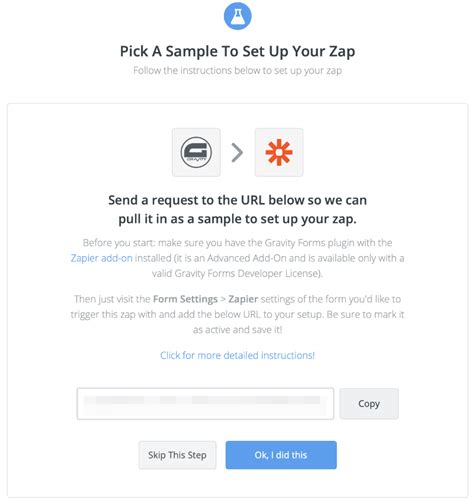 Setting Up The Zapier Zap Gravity Forms
