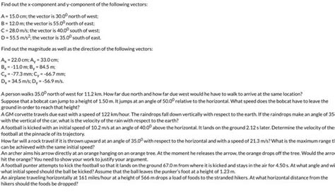 Solved Find Out The X Component And Y Component Of The Chegg Com