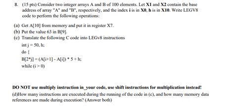 Solved 8 15 Pts Consider Two Integer Arrays A And B Of