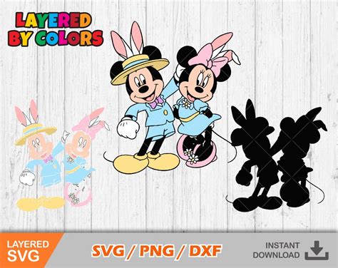 Mickey And Mini Mouse Easter Clipart Easter Svg Cut Files For Cricut
