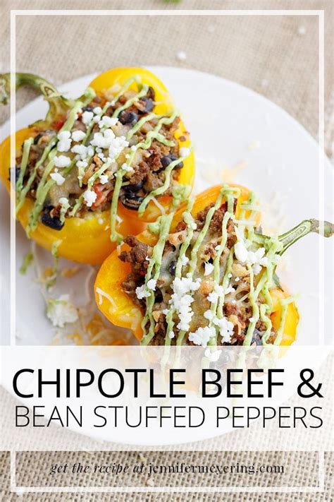 Chipotle Beef Bean Stuffed Peppers Stuffed Peppers Dinner With