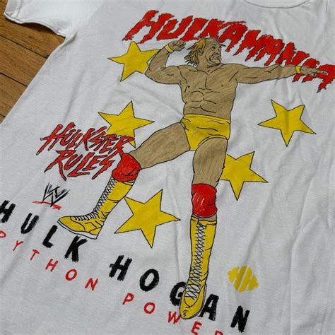 Hulk Hogan Hulkamania T Shirt Wrestling Size M Depop