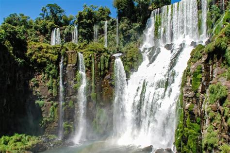 The Amazing Iguazu Waterfalls In Brazil Stock Image Image Of Fall