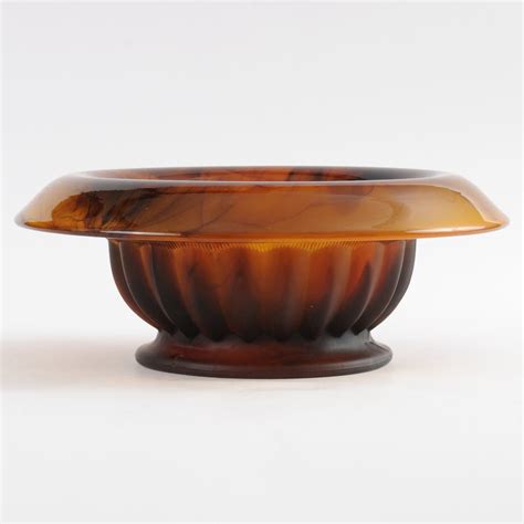 Amber Cloud Glass Bowl From George Davidson 1930s For Sale At Pamono