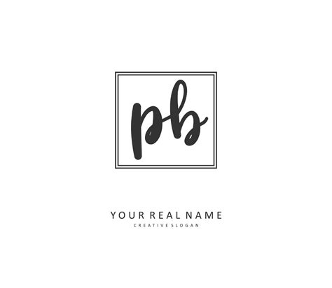 P B Pb Initial Letter Handwriting And Signature Logo A Concept