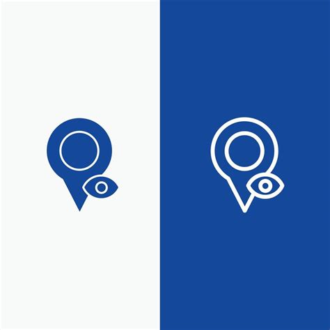 Eye Location Map Pointer Line And Glyph Solid Icon Blue Banner Line And Glyph Solid Icon Blue