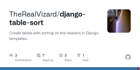 Github Therealvizarddjango Table Sort Create Tables With Sorting On