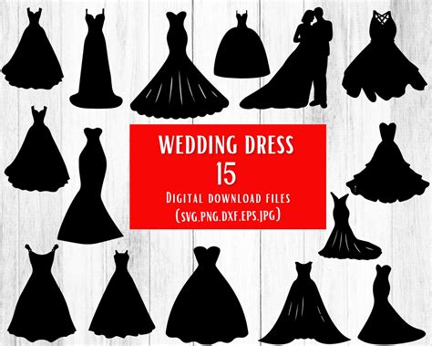 Bridal Dress Svg Bride Svg Dress Svg Wedding Svg Wedding Clipart