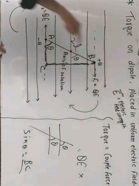 Torque On Dipole Placed In Uniform Electric Field Filo