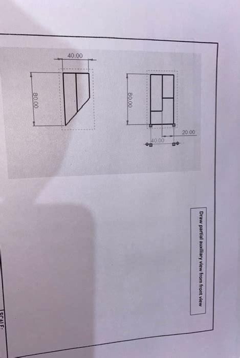 Solved Draw Partial Auxiliary View From Front View 20 00