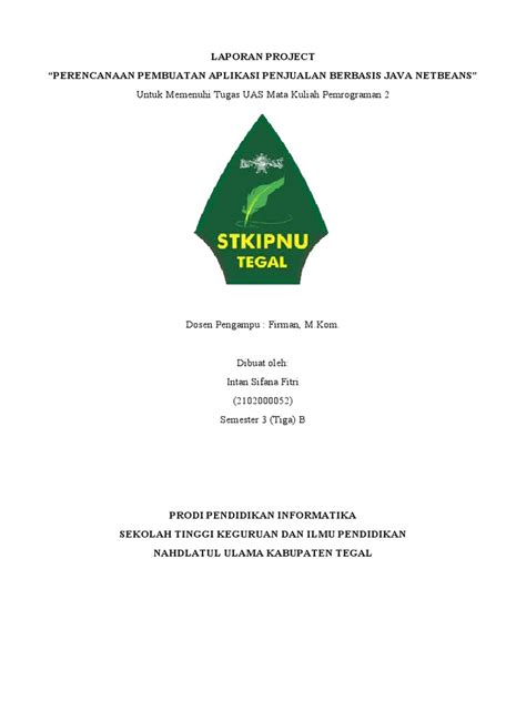 Laporan Project Pemrograman Pdf