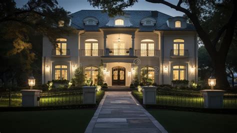 Pathway Exterior Home Lighting Stock Illustration Illustration Of