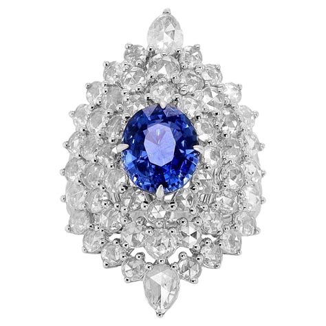 Classic Cushion Cut Blue Diamond With Pink And White Diamonds Platinum