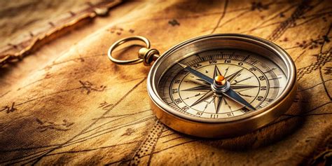 Detailed Closeup Of Vintage Compass On Aged Paper Background Premium Ai Generated Image