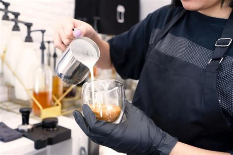 Premium Photo Midsection Of Man Working In Glass