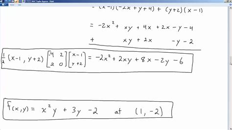 Tangent Plane And 2nd Order Approximations In Multivariable Calculus Youtube
