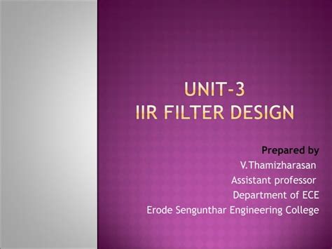 Filter Iir Digital Signal Processingdsp Ppt