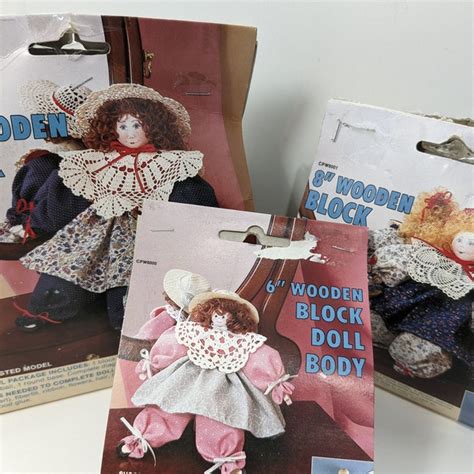 Wooden Block Dolls Etsy
