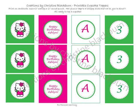 Hello Kitty Printables Cupcake Toppers