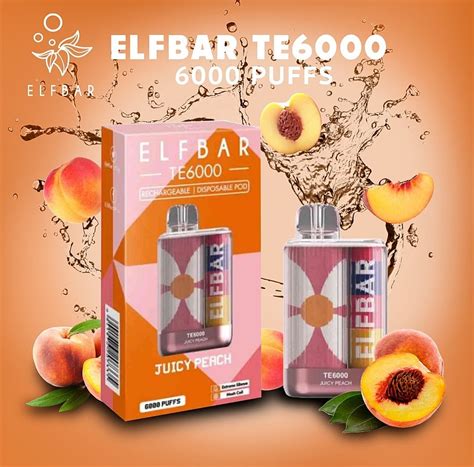 Elf Bar Te6000 Disposable Device Juicy Peach Golden Vape