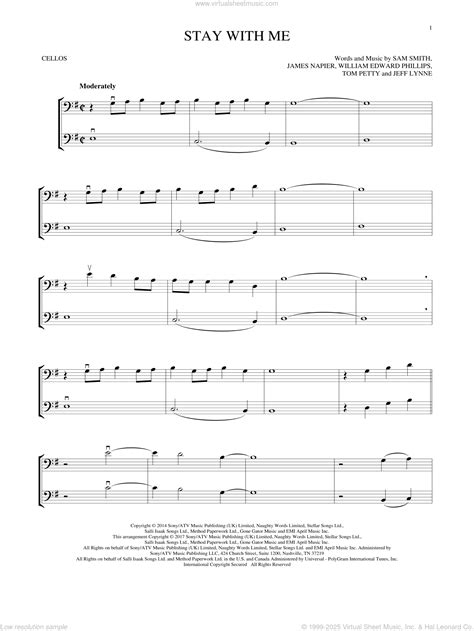 Stay With Me Sheet Music For Two Cellos Duet Duets Pdf