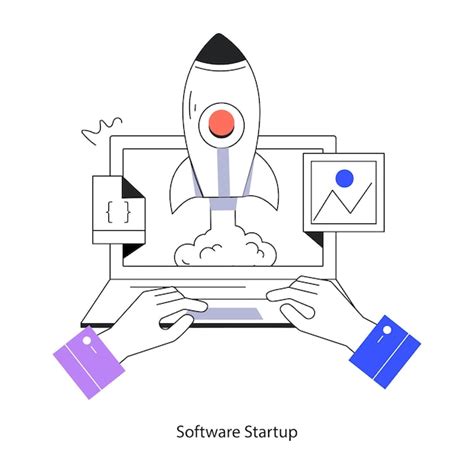 Premium Vector Handy Linear Mini Illustration Of Software Startup