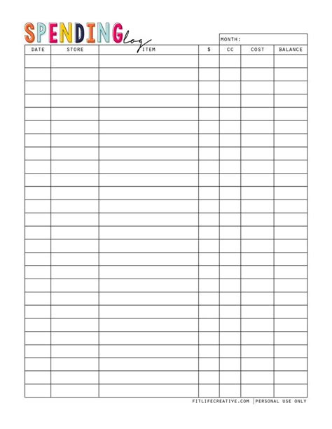 Expense Tracker Printable