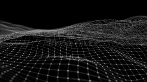 Background Abstract Digital Wave And Light Square Particles In Organic