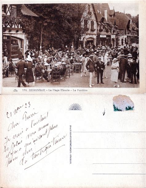 Deauville La Plage Fleurie La Pontière 1923 Deauville Carte