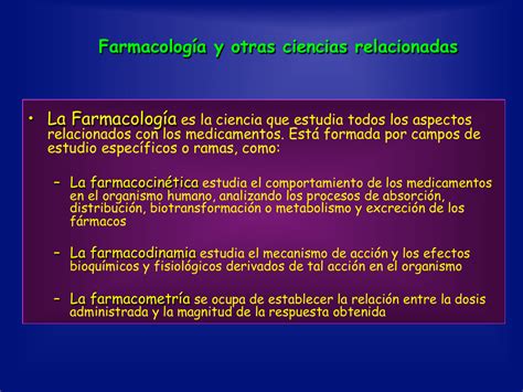 Farmacología Y Otras Ciencias Relacionadas • La Farmacología