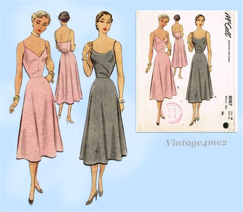 1950s Vintage Mccall Sewing Pattern 8087 Elegant Uncut Misses Slip Siz Vintage4me2