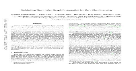 Pdf Rethinking Knowledge Graph Propagation For Zero Shot Learning