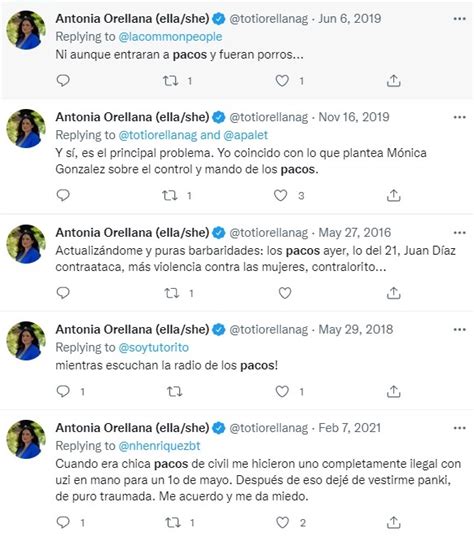 Ministra Antonia Orellana Borra Todos Sus Tweets Con La Palabra Pacos