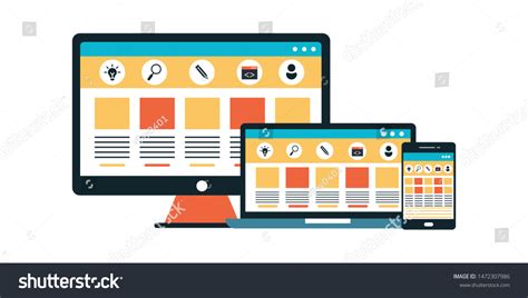 Responsive Web Design Modern Flat Vector Stock Vector Royalty Free