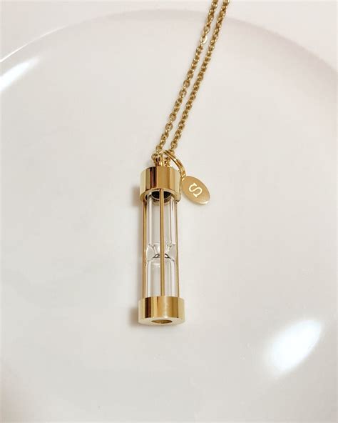 Hourglass Necklace Ashes Holder Jewelry Keepsake Pendant Glass