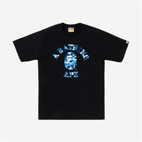 베이프 Abc 카모 컬리지 티셔츠 블랙 블루 Bape Kream
