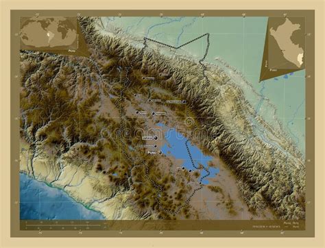 Puno Peru Physical Labelled Points Of Cities Stock Illustration