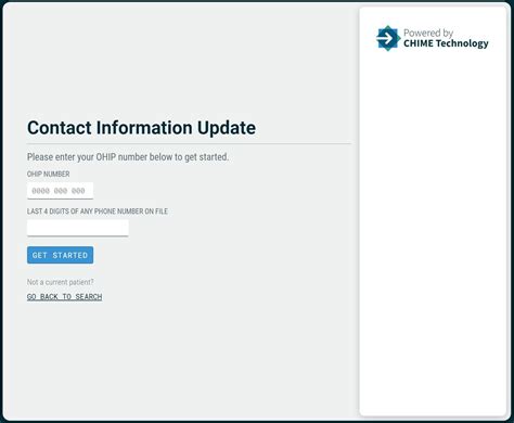 Update Contact Information — Chime