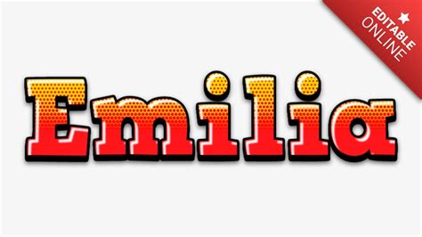 Emilia Comic Font Text Effect Generator