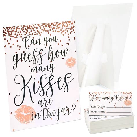 Guess How Many Kisses Bridal Shower Game For 60 Guests For Wedding 1