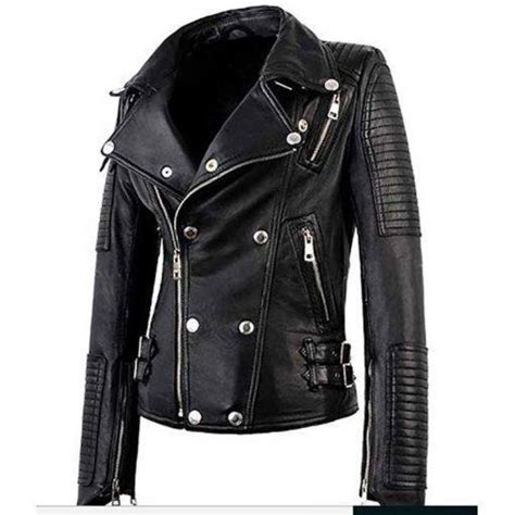 Women Black Biker Genuine Sheepskin Leather Jacket