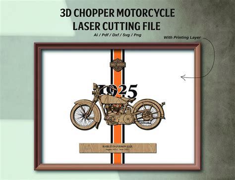 Laser Cut Old Chopper Motorcycle 3d Laser Cutting File Laser