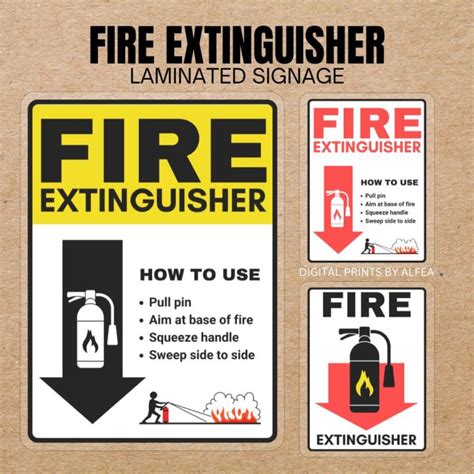Fire Extinguisher Signage Fire Extinguisher Signs Laminated Signage
