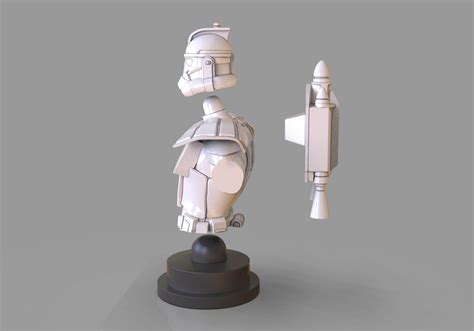 Clone Trooper Captain Rex Bust 3d Model By Paburoviii