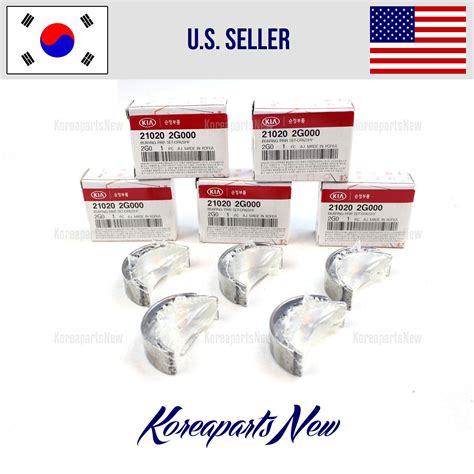 Crankshaft Main Bearing 10pc 210202G100 fits HYUNDAI KIA 2.0L 2.4L 2006 ...