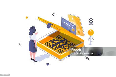 3d 아이소메트릭 디자인의 온라인 쇼핑 개념 상점에서 새 물건을 사고 신용 카드로 지불하고 프로그램 충성도를 사용하는 여성 웹 그래픽을 위한 아이소메트릭 인물 장면이 있는