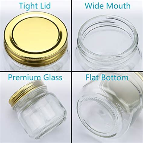 Encheng 10 Oz Glass Jars With Lidsball Wide Mouth Mason Jars For