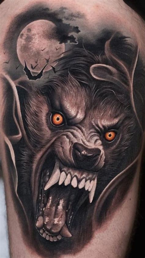 Evil Bear Tattoo Design For Men