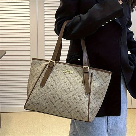 Fashion Geometric Print Handbag Retro Stitching Tote Bag Temu New Zealand
