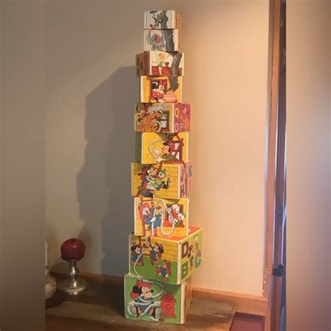 Disney Toys Antique Disney Nesting Stacking Blocks Boxes Mickey Minnie Mouse Goofy Abcs